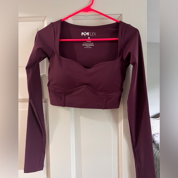 POPFLEX | Tops | Popflex Red Fitted Long Sleeve Bodysuit Never Worn | Poshmark
